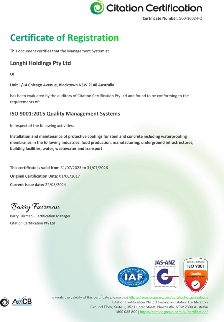 Accreditations - AS Coatings